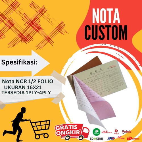 Notas Personalizadas 1/2 folio 21cmx16cm Personalizado NCR Bon Carta Recibo De Carretera 1-4 ...