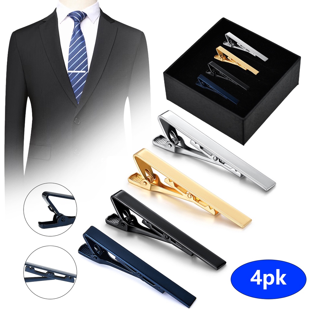 Juego De Clips De Corbata Para Boda, Negocio Trabajo,4 Piezas | Shopee ...