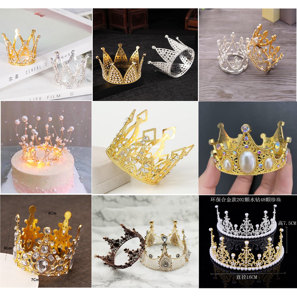 Mini Corona Cake Topper Perla Cupcakes Cristal Diamantes De Imitación ...