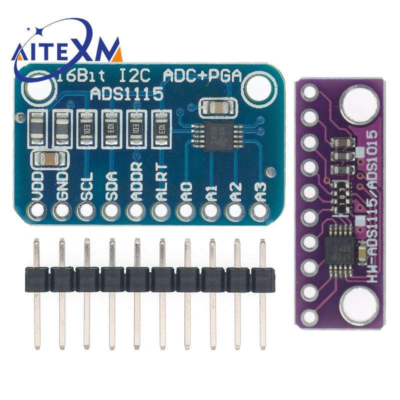 ADS1115 ADS1015 16 Bit I2C Módulo Precisión ADC 4 Canales Tablero De Desarrollo Pro Gain ...