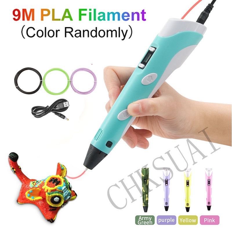 Bolígrafo 3D Para Niños 3D Dibujo Impresión Pluma Con Pantalla LCD Compatible PLA Filamento ...