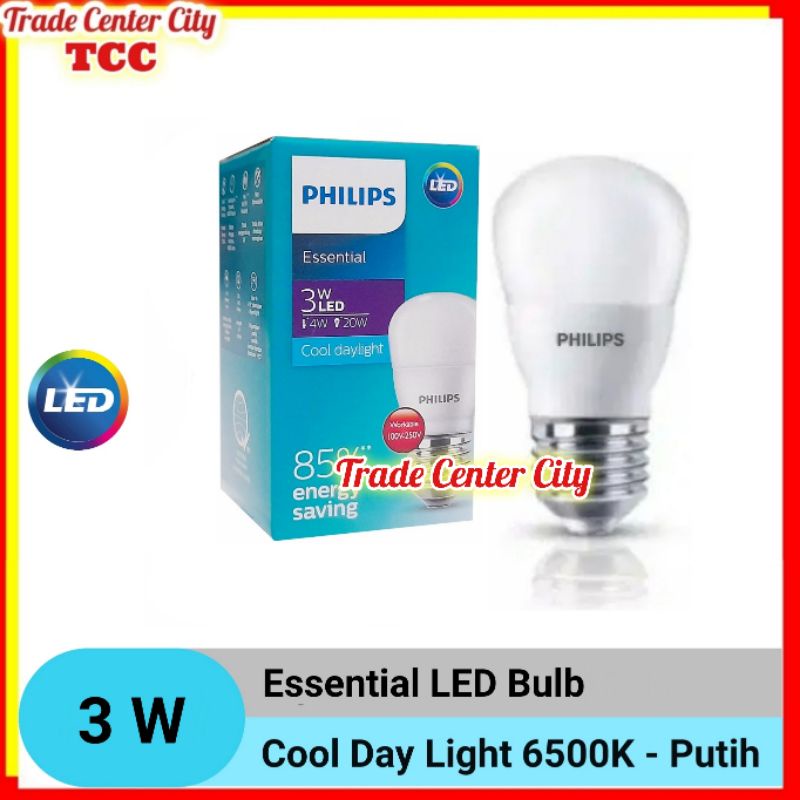 CAHAYA PUTIH PHILIPS Lámpara LED 3 Vatios 3W Bombilla Esencial MINI ...