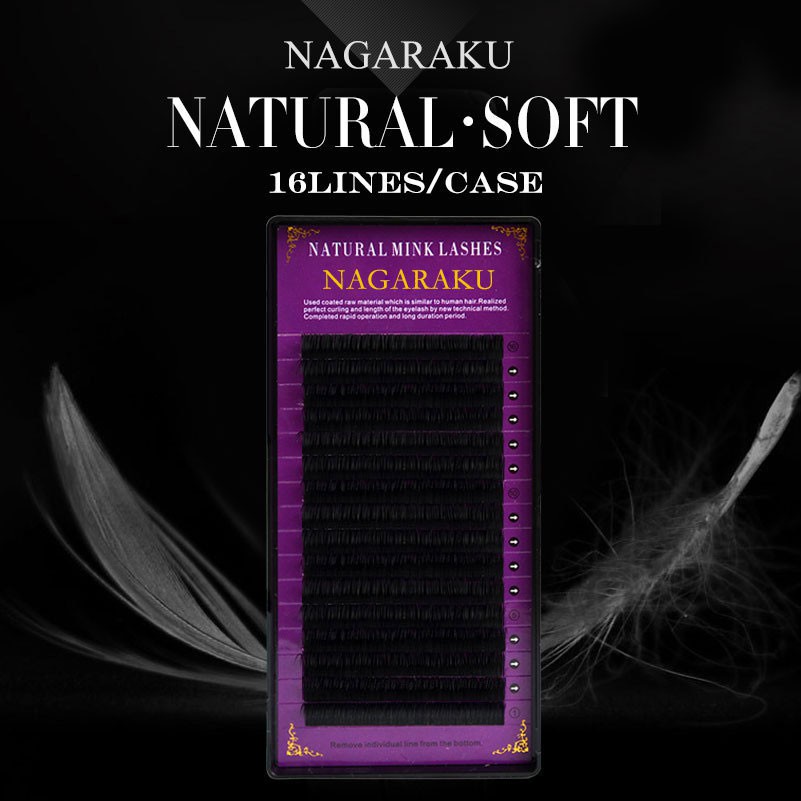 NAGARAKU 16 Filas Pestañas Individuales Para Extensión De Imitación Negro Oscuro Mate ...