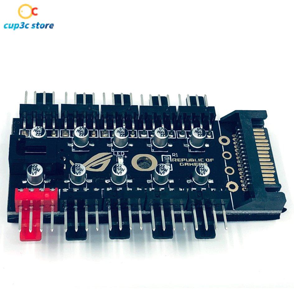 hot!PC 1 To 10 4Pin Cooling Fans Hub Splitter Cable 12V PWM LED Sata ...