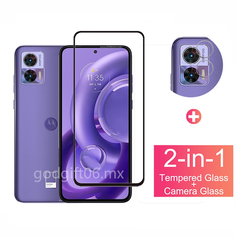 Mica Protector de Pantalla Vidrio Cristal Templado 9D 2 En 1 Para Motorola Edge 30 Neo Motorola ...
