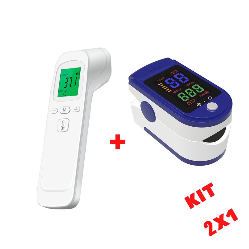 Termómetro Digital + Oxímetro De Dedo LED + Kit Medidor De Presión ...
