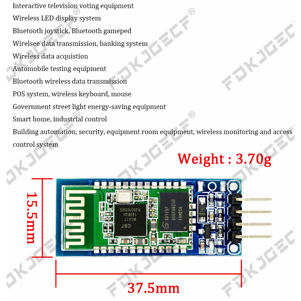 HC-05-06 06 RF Transceptor Inalámbrico Bluetooth Módulo Esclavo RS232/TTL A UART Convertidor Y ...
