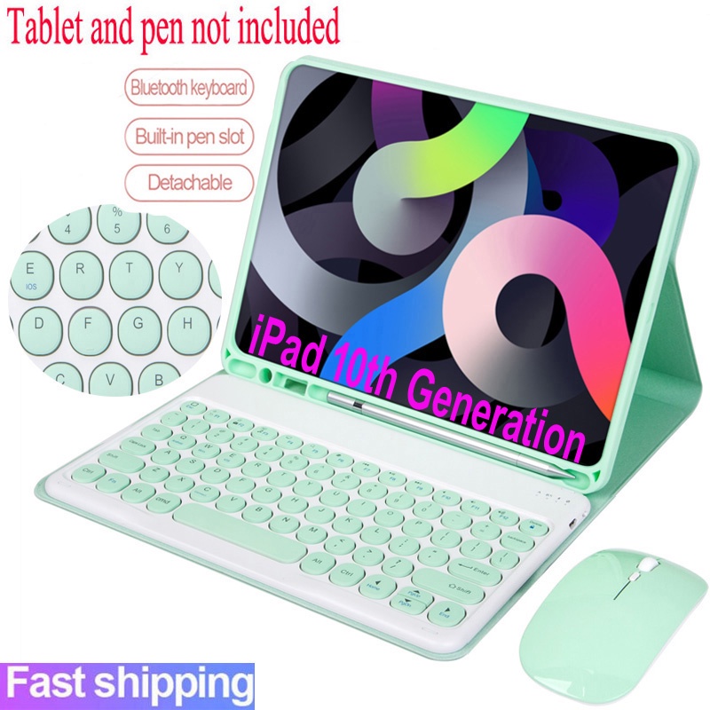 Funda Con Teclado Para iPad 10a Generación 10.9 " 10 gen 2022 Inalámbrico Bluetooth De Ratón ...