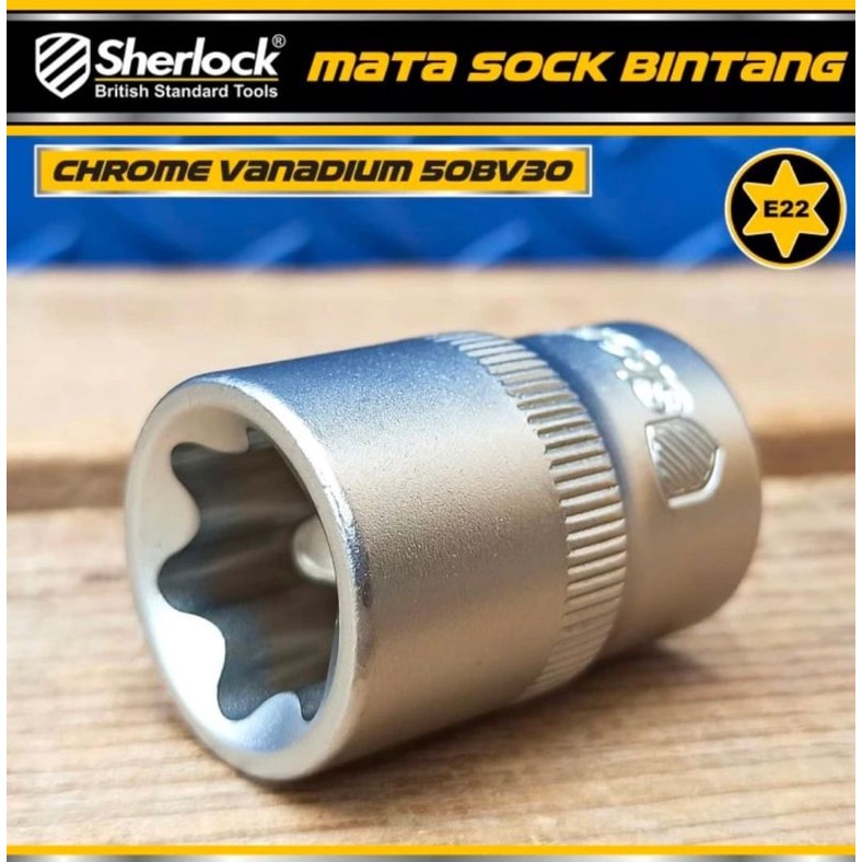 Sherlock 1/2" Drive Star Socket Shock Lock Star Eye Sok Star E22 | Shopee México