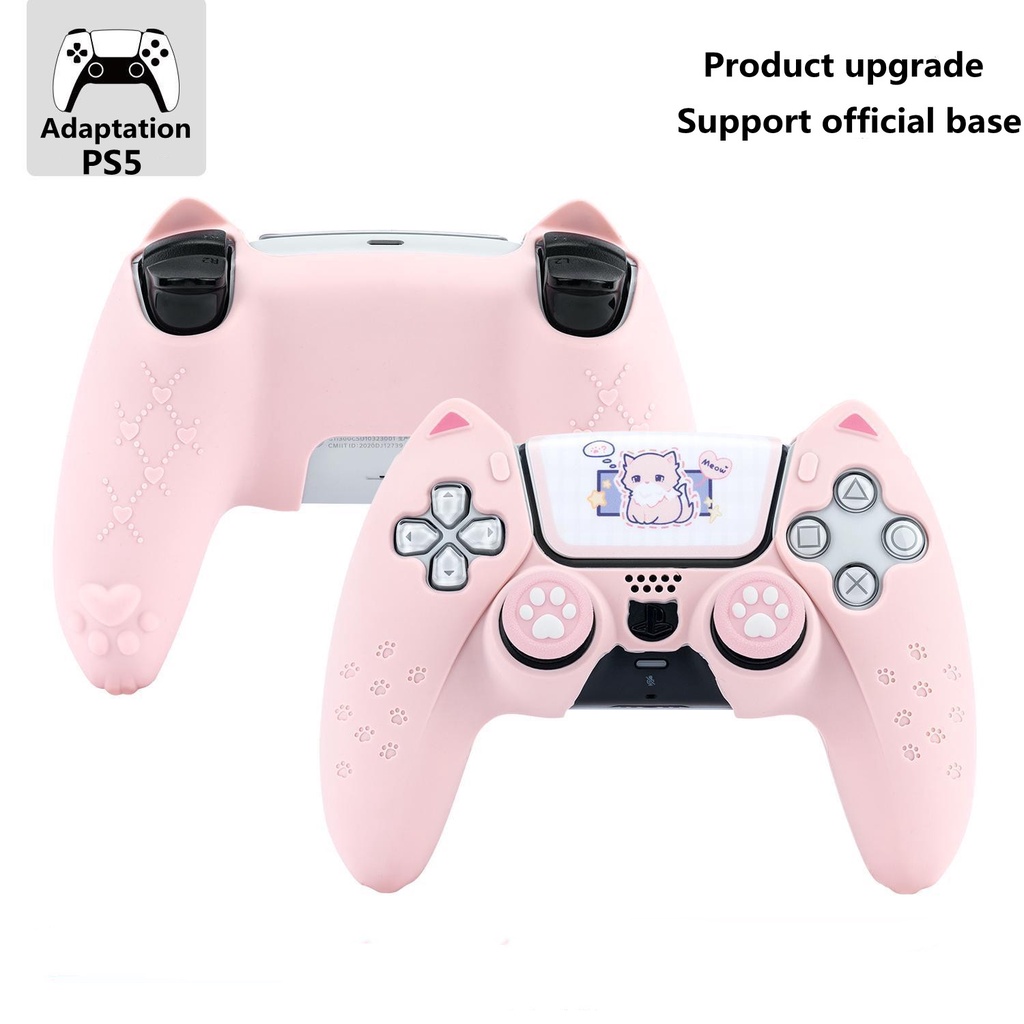 GeekShare Pink Cat Paw PS5 Controllers Skin Grips Set Antideslizante ...