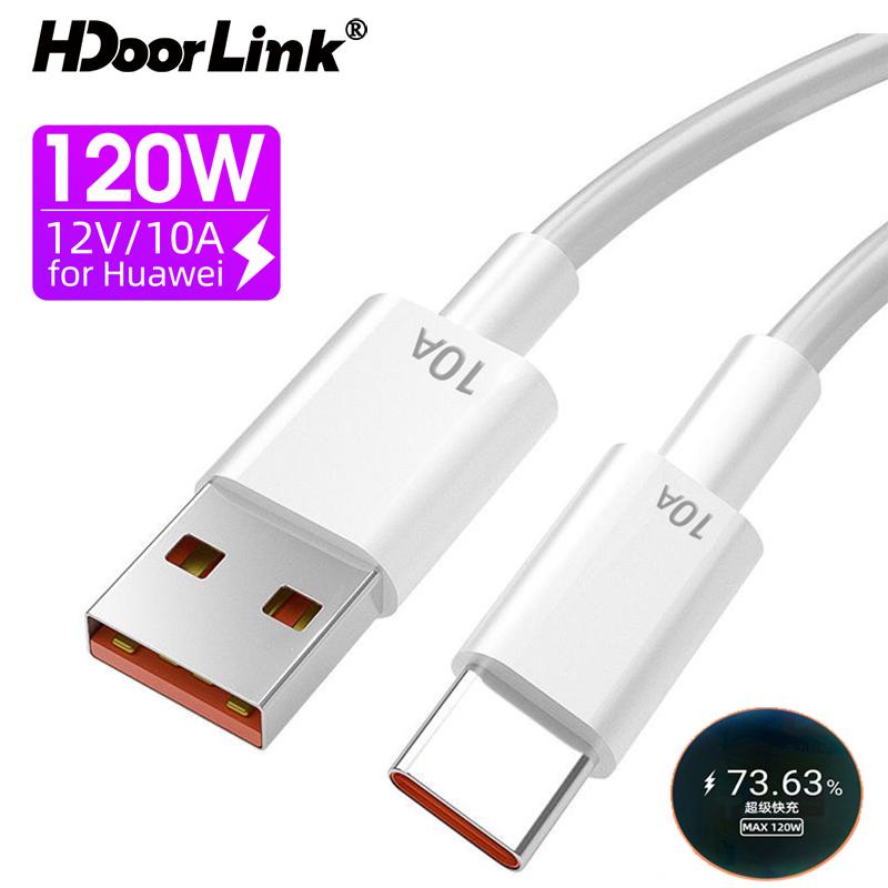 HdooLink 120W 10A Tipo C Cable USB Super Rápido De Carga Para Huawei Mate 40 Xiaomi Samsung ...
