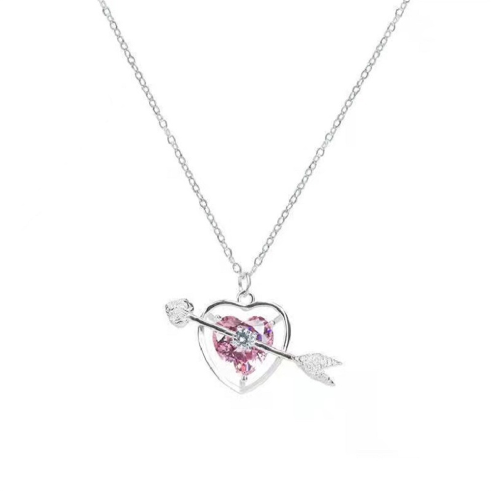 Dulce Cupido Corazón Collares Lindo Rosa Diamante Colgante Collar Mujer ...