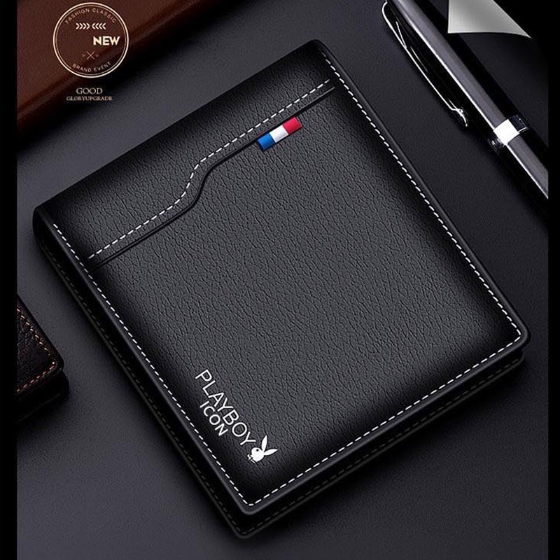 Playboy Carteras Cortas De Cuero Con Cremallera Bolso De Negocios Para ...