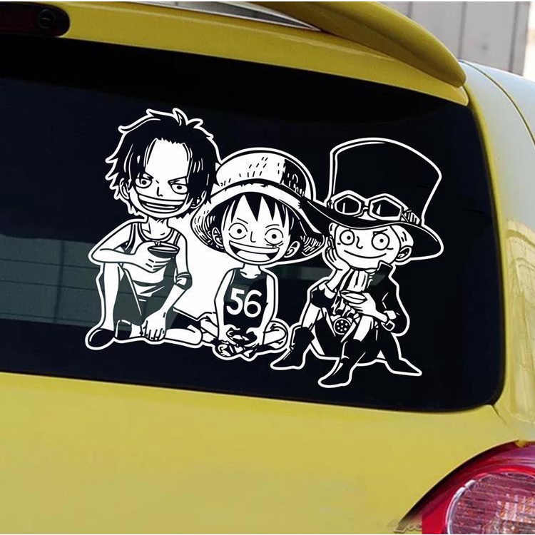 "One Piece" Pegatina de coche reflectante de dibujos animados Luffy ...