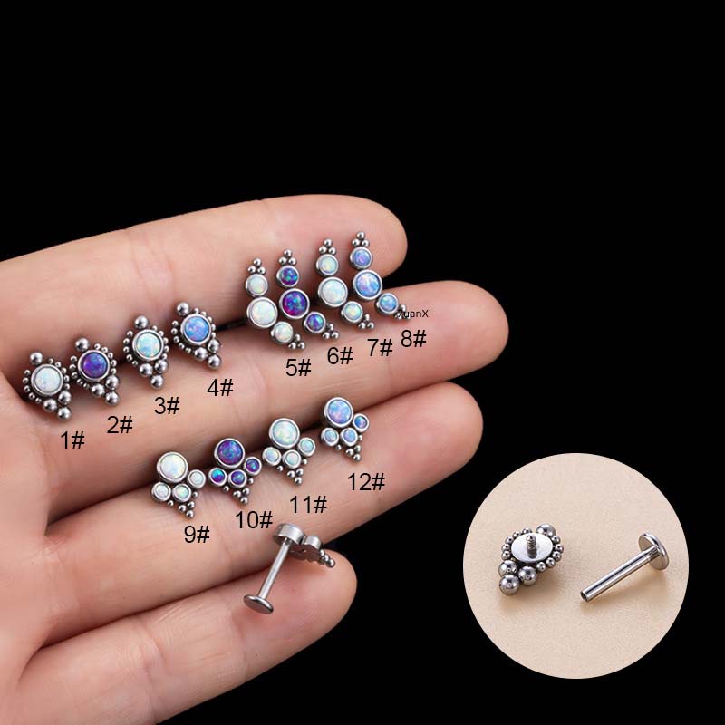 1 Pieza De Hilo Interno Labret Lip Stud Cabeza Plana Helix Lóbulo ...