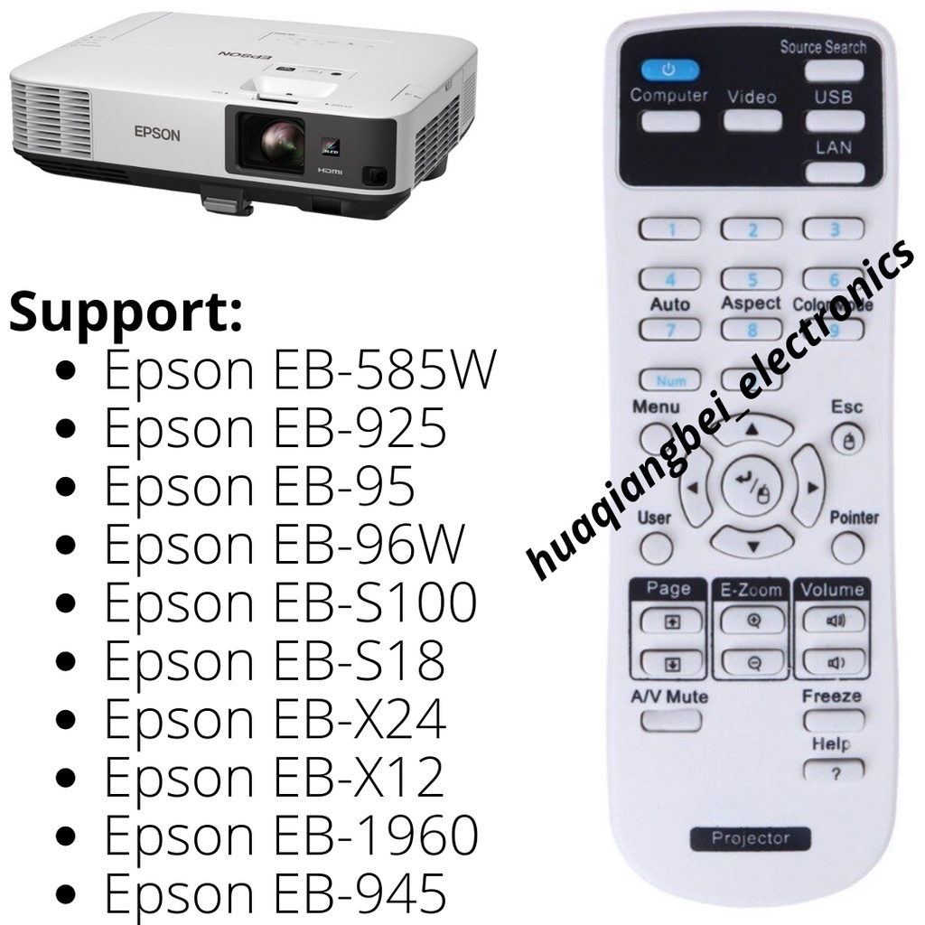 Proyector proyector de Control remoto proyector Epson EB-585W EB-925 EB-95 EB-96W EB-S100 EB-S18 ...