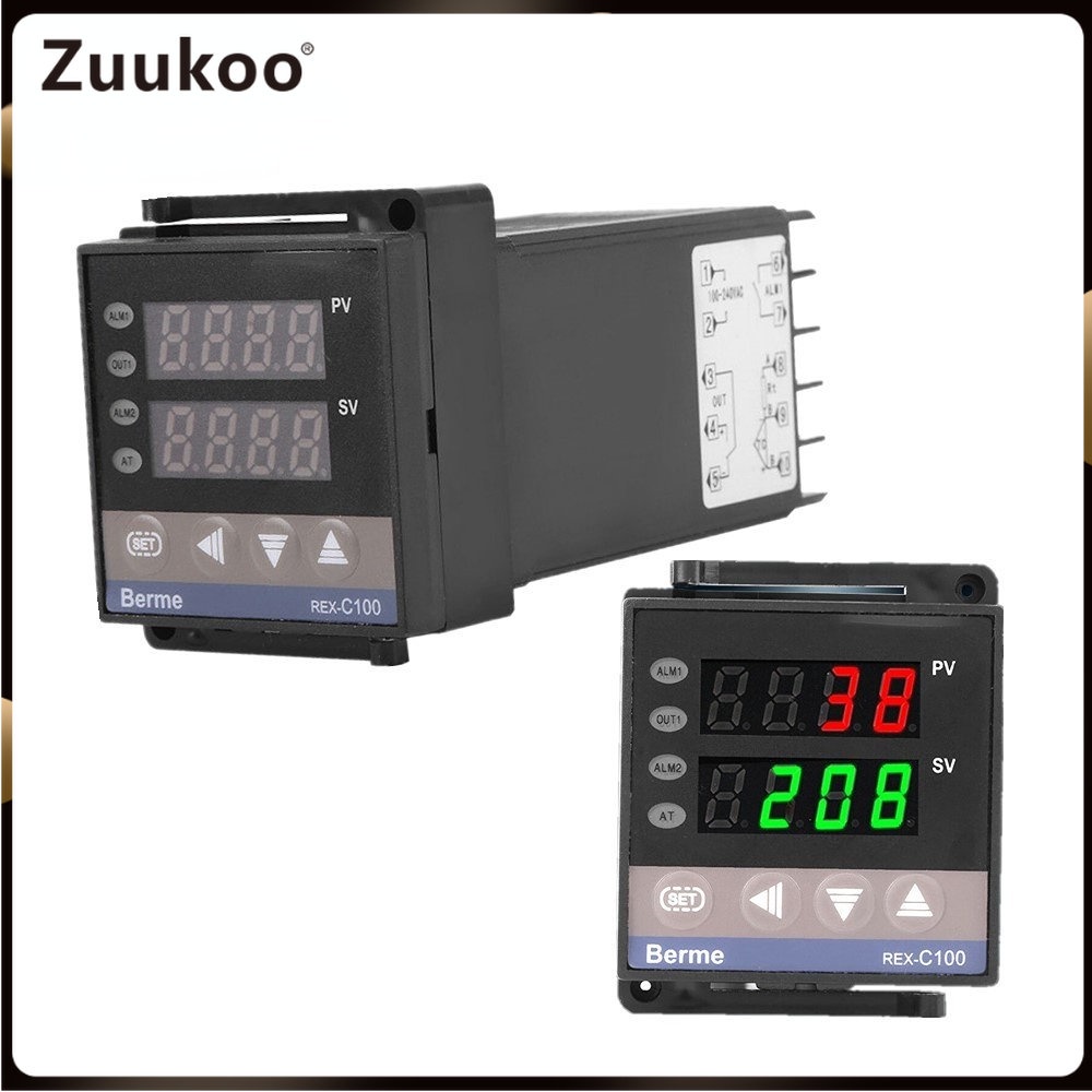 REX-C100 Digital LCD PID Controlador De Temperatura Conjunto SSR K Tipo Termopar | Shopee México