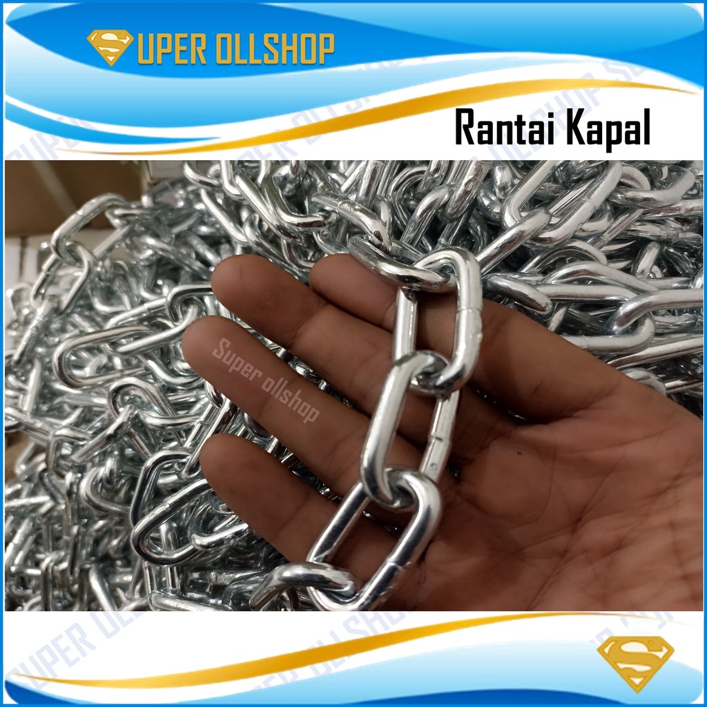 Cadena De Hierro Galvanizado De 6 Mm/Al Por Menor 1 Metro 50 Cm/1/4 ...