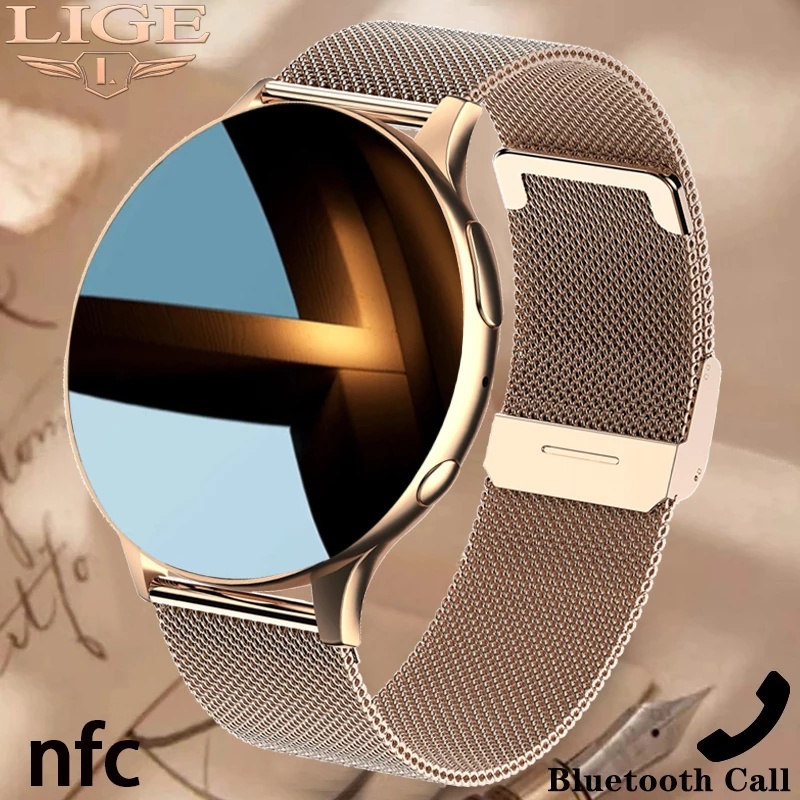 LIGE 2023 Nuevo Reloj Inteligente Redondo Bluetooth Llamada Hombres Mujeres Pulsera Fitness Cara ...
