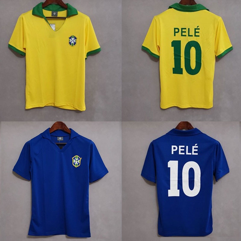 Camiseta De Fútbol PELE 1957 Brasils Retro Camisetas Calidad Tailandia ...