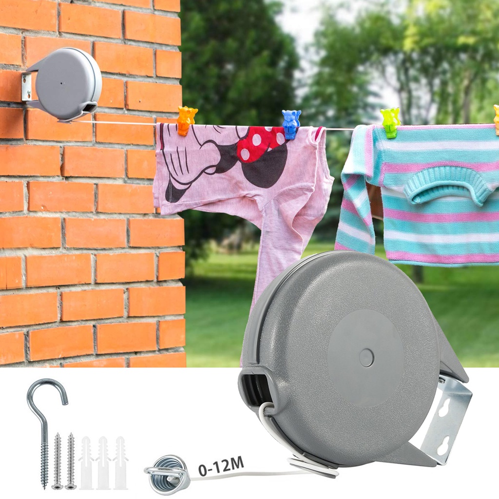 12m Tendedero de Cuerda Retráctil para Tender y Secar Ropa en ...