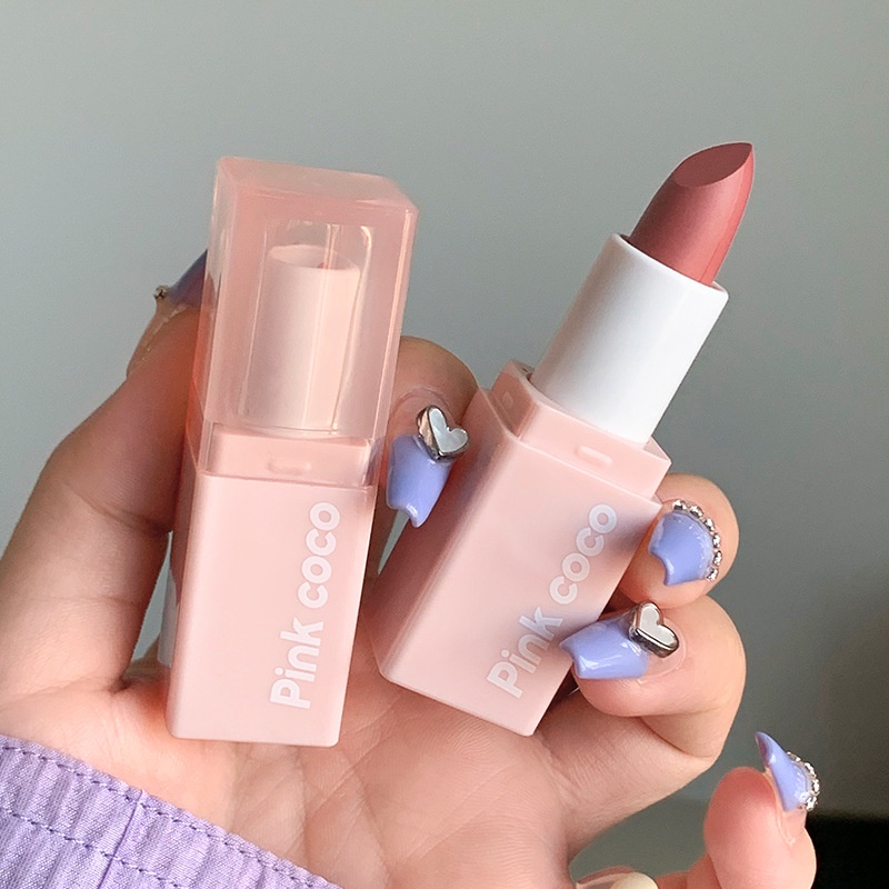 Lápiz Labial Cream Down Fog Cute Girl Heart Makeup Paste Mate Brillo De ...