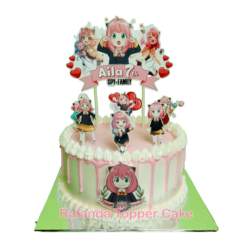 Spy X Family Anya Forger cake Topper Nombre Personalizado + Tamaño ...