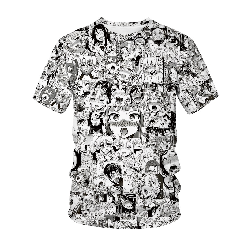 Harajuku Casual Tops Sexy Girl Ropa Ahegao Camiseta Anime Impresión 3D ...