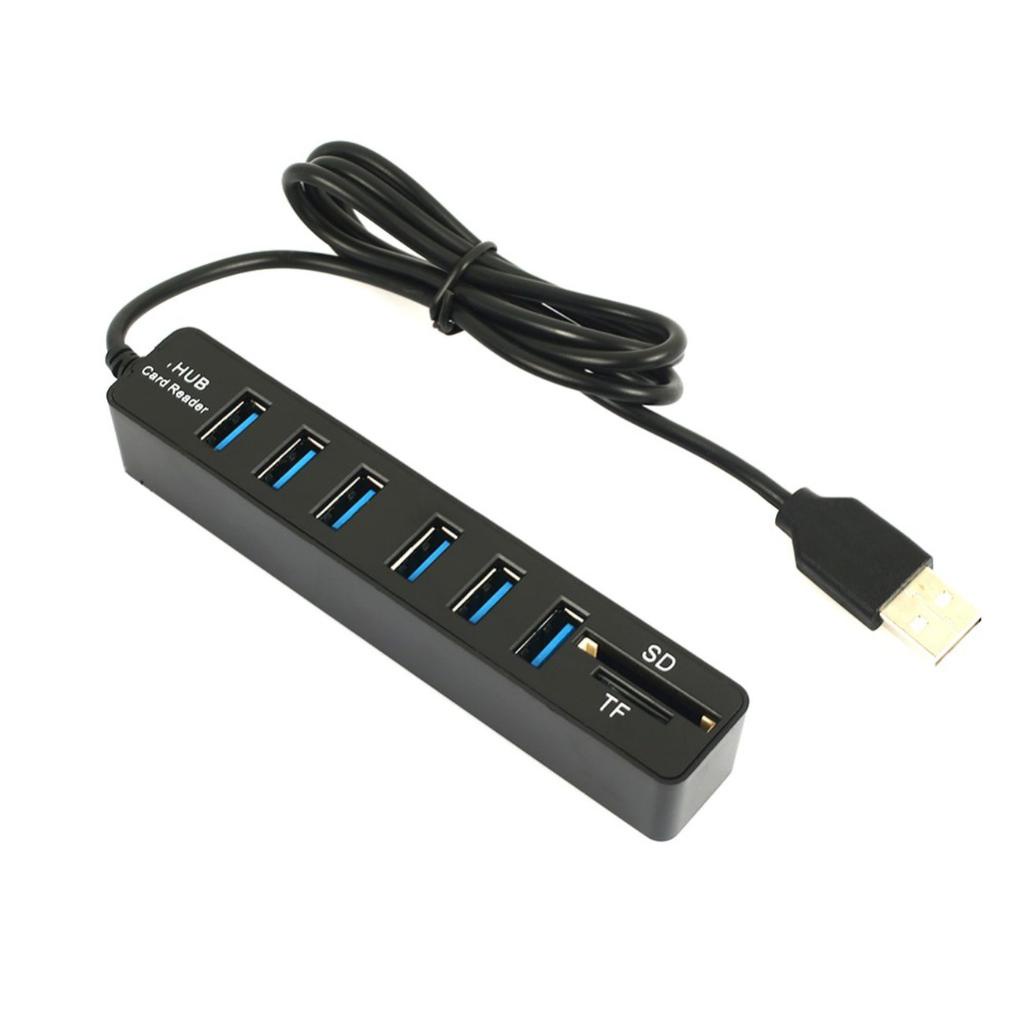 Micro USB Hub 6 Ports Multi USB Ports Combo TF Card Reader Hub USB ...