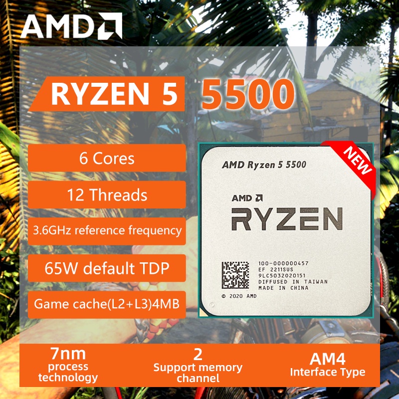 Nuevo Procesador AMD R5 5500 Ryzen 5 5500 CPU De 3,6 GHz Y 6 Núcleos Y ...
