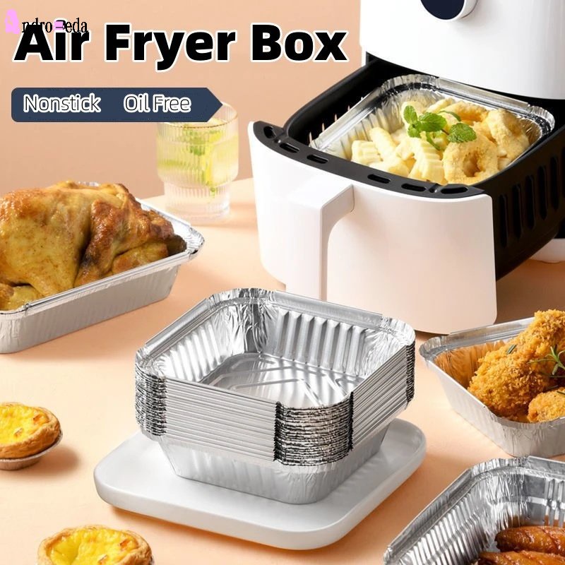 10Pcs Air Fryer Tinfoil Square Tray Liner Papel De Aluminio Airfryer ...