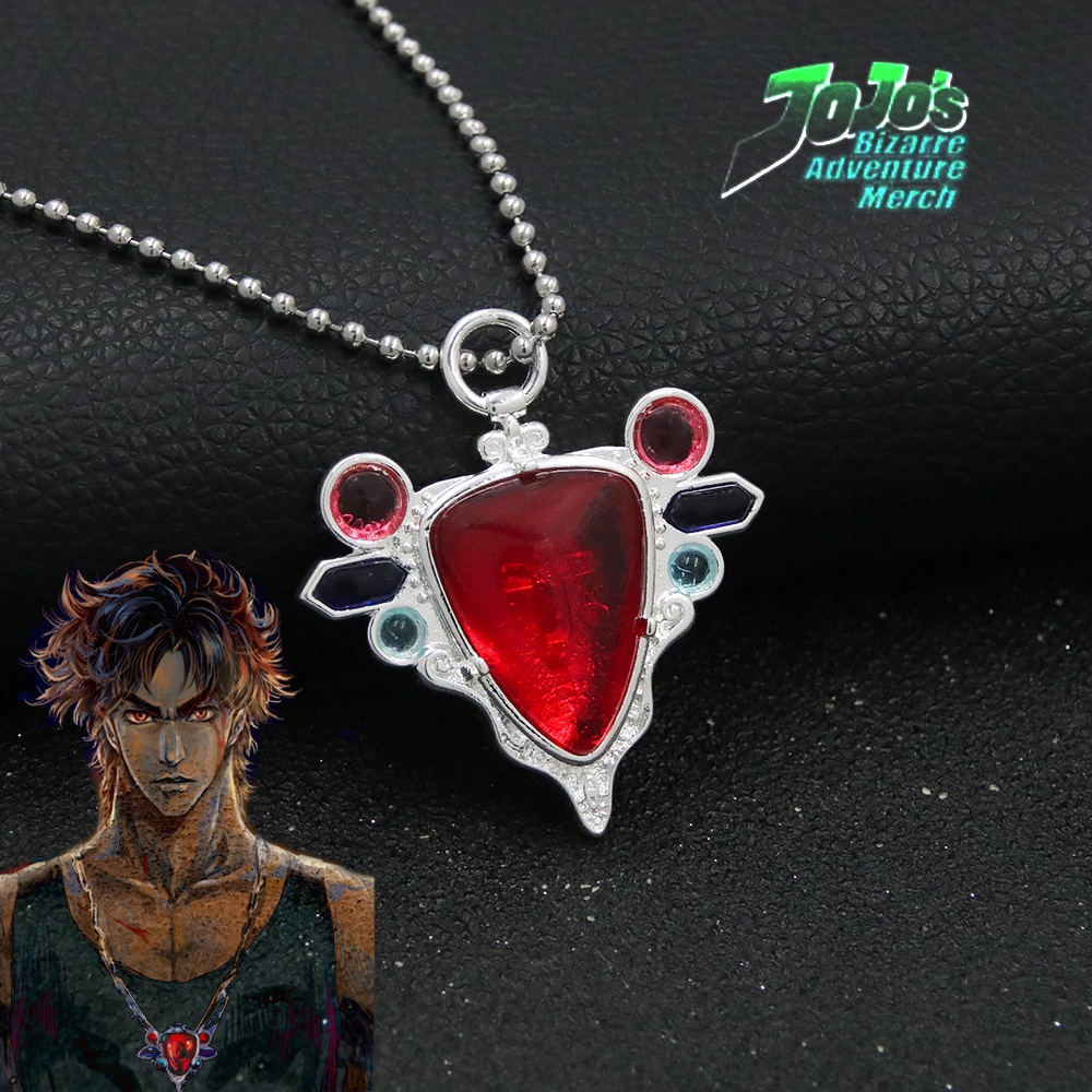 Collar De Aventura Bizarro De Anime Jojo Piedra Roja De Aja Colgante ...