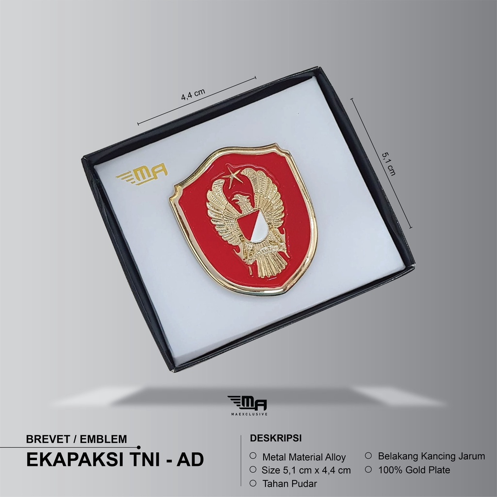 MERAH Pdh BRIVET BREVET EKAPAKSI Emblema PIN Rojo Mica Acrílico Boina ...