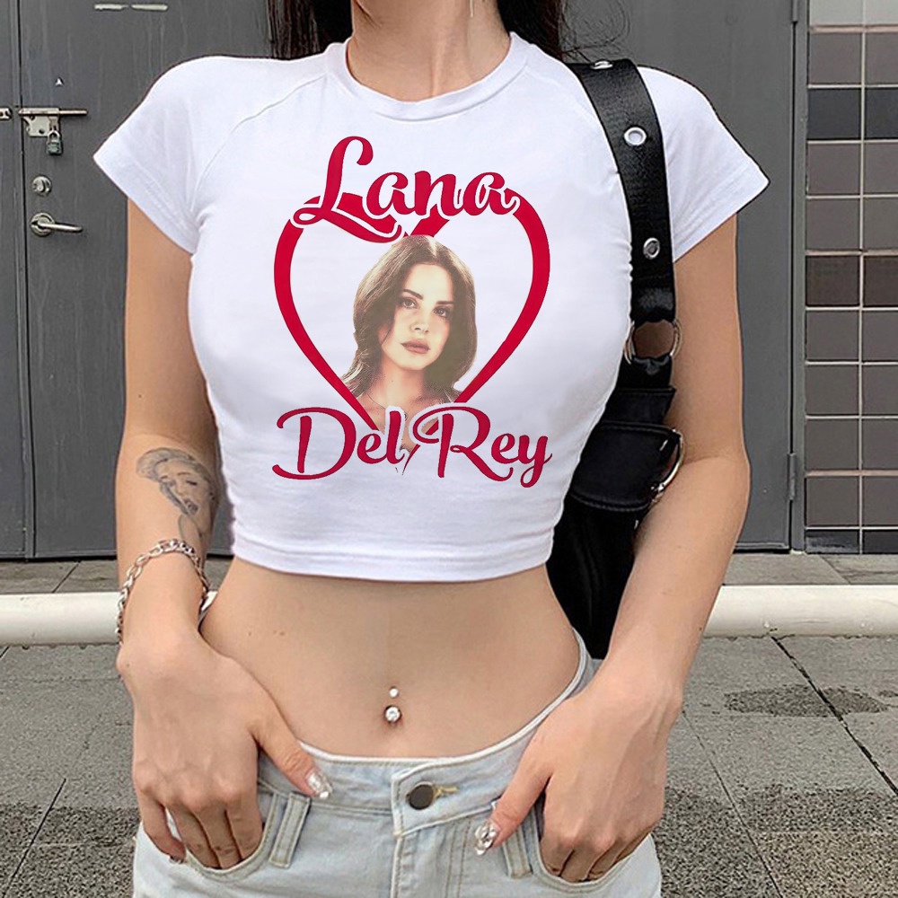 i Love Lana Del Rey 90s cyber y2k 2000s crop top girl Estética fairycore manga hippie Camisetas ...