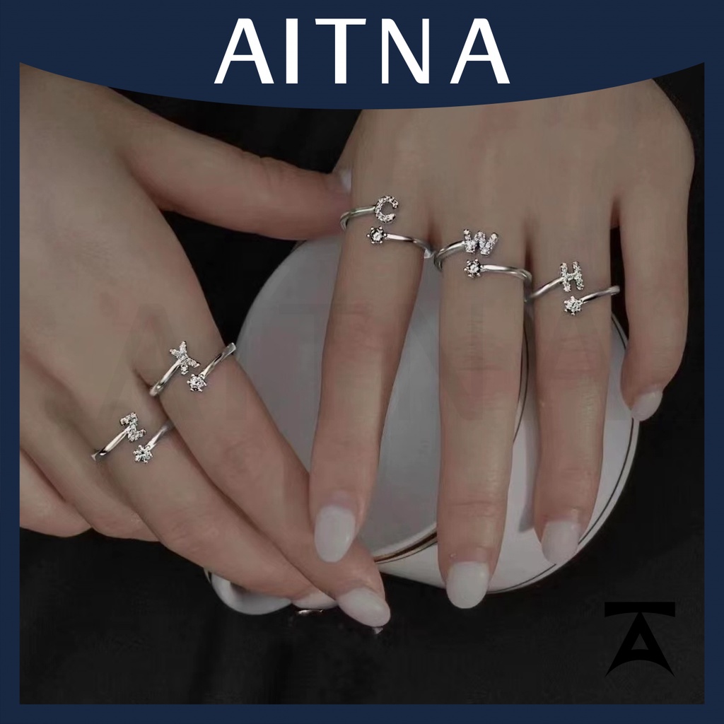 Anillo Aitna 26 Letra A-Z Ajustable micro-set Diamante Inglesa | Shopee ...