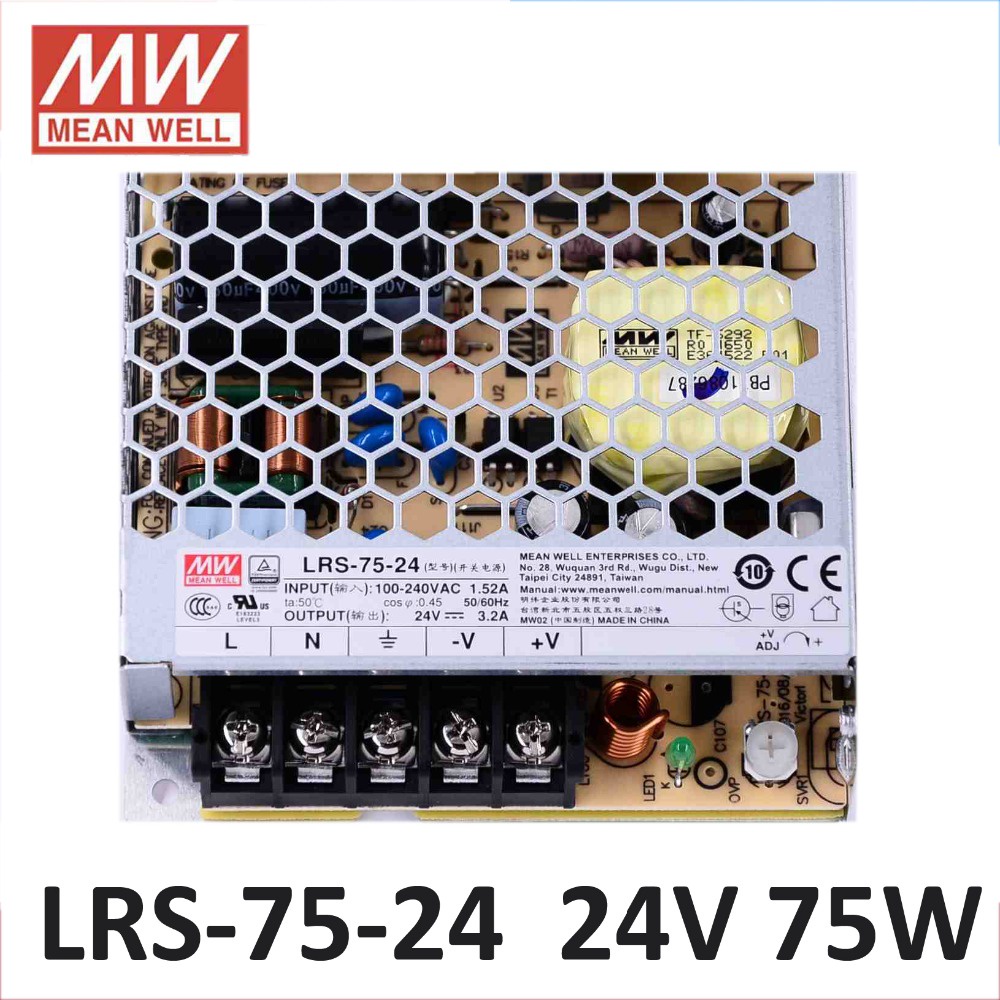 La fuente de alimentación significa bien LRS 75-24 MEAN WELL LRS 75-24 75w fuente de ...