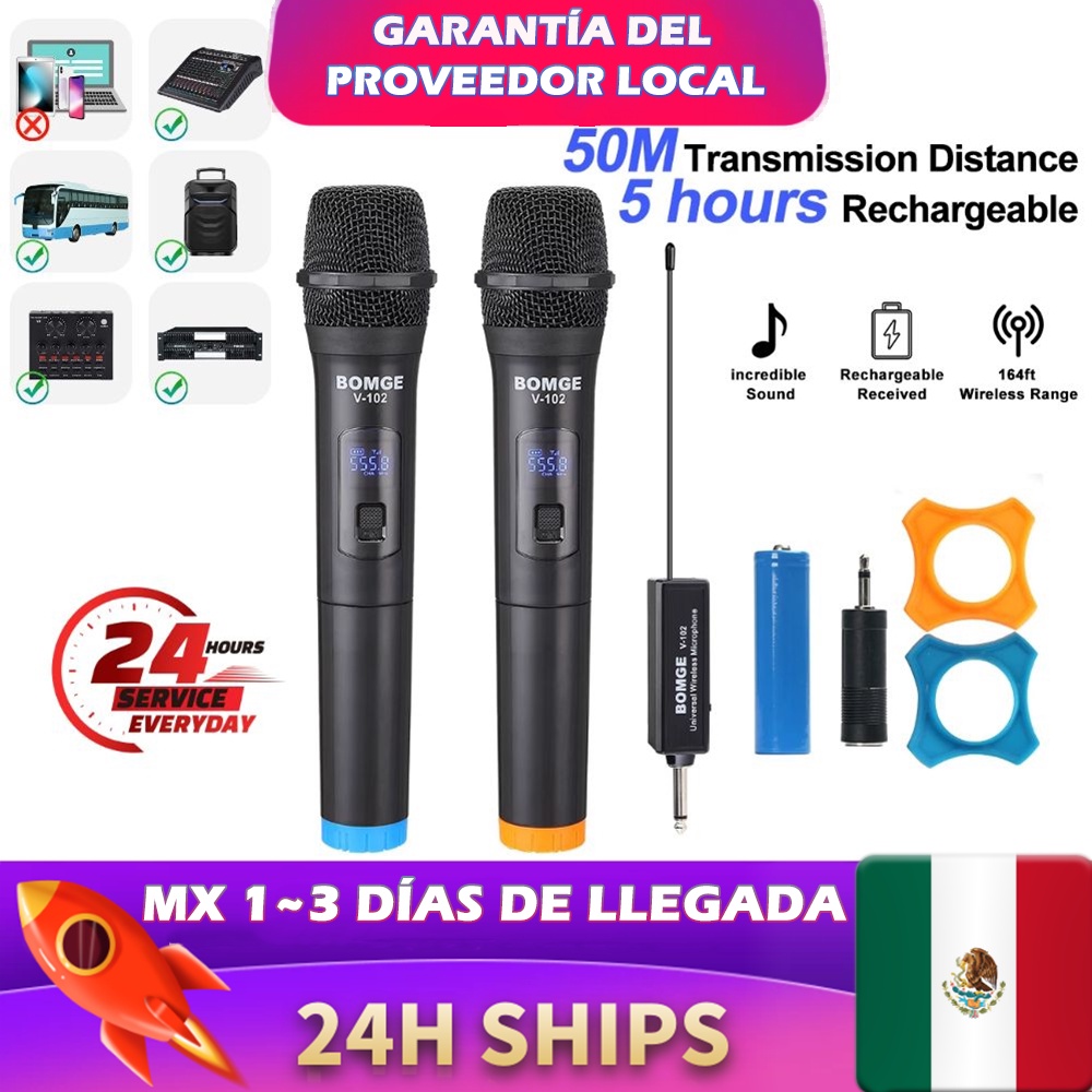 Bomge Micrófono Inalámbrico 2 De Mano Sistema De DVD + Recibir KTV ...
