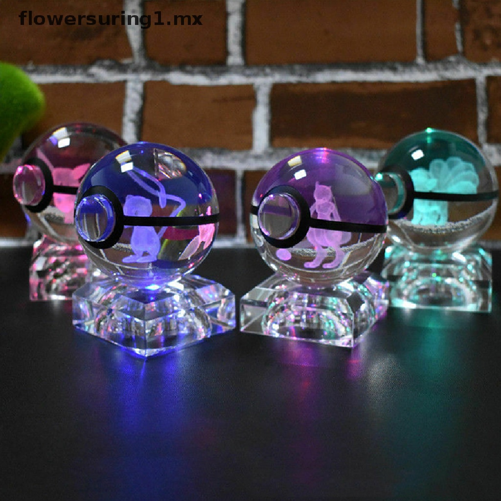 { FLO } Pokemon Crystal Ball 3D Toy Snorlax Mewtwo Pikachu Figuras ...