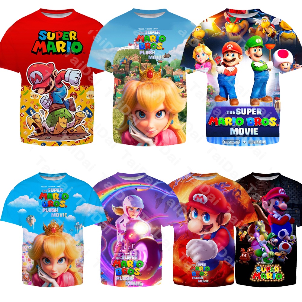 Camiseta De Película Super Mario Bros Para Niños Y Niñas Ropa De ...