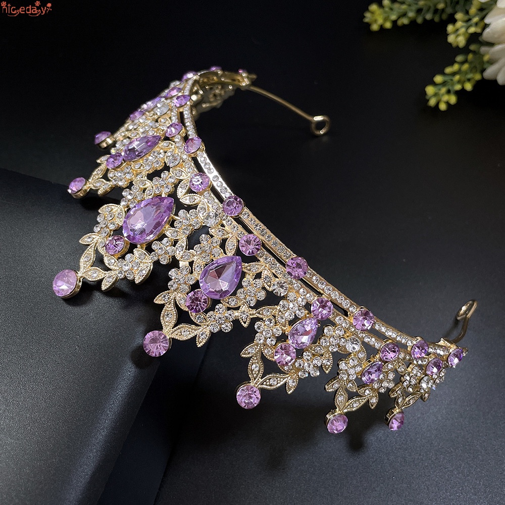 Corona Barroca Nupcial Temperamento Retención De Color Coronas Moradas ...