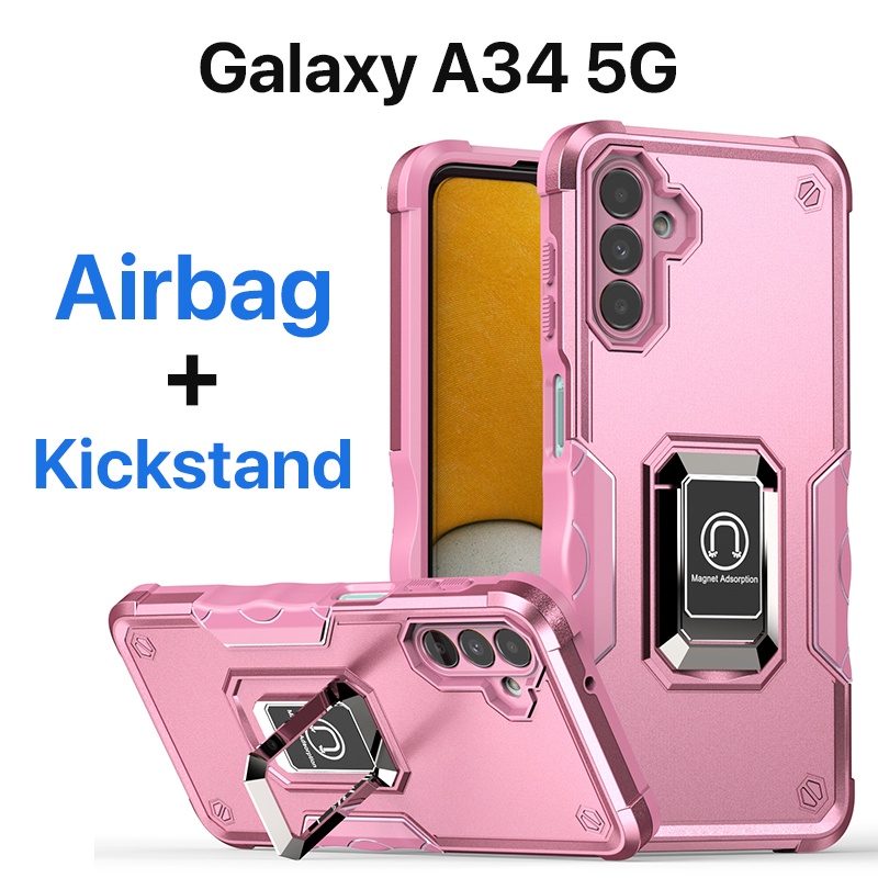 Funda Samsung Galaxy A34 5g Case Anticaída Pata De Apoyo Incorporada