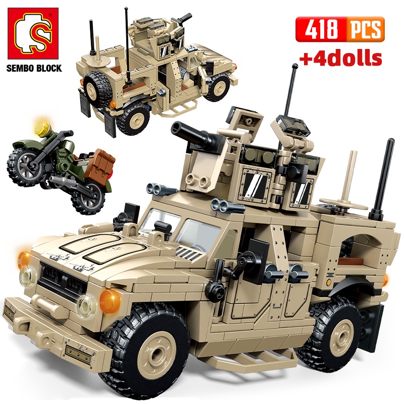 SEMBO 418pcs City WW2 Todo Terreno Modelo De Coche Bloques De ...
