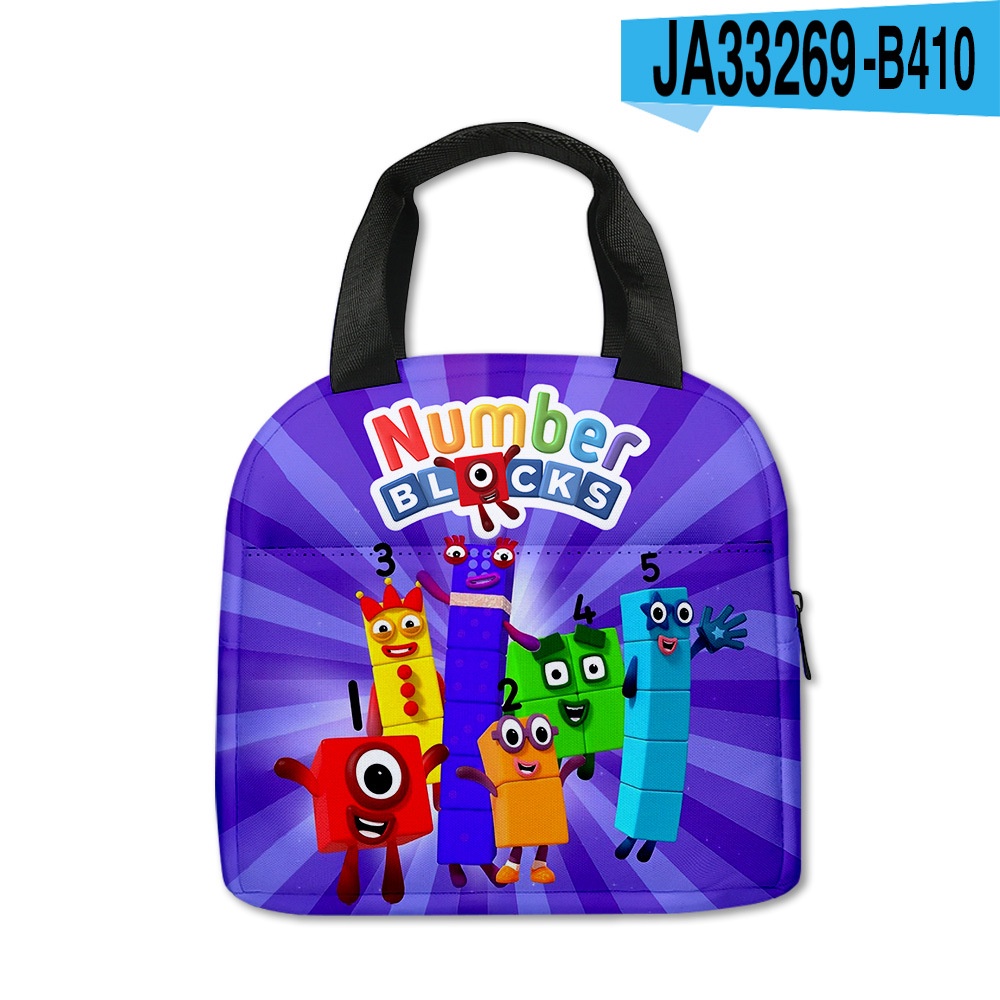 Numberblocks anime infantil aislante lonchera 3D Moda estudiante bolsa ...