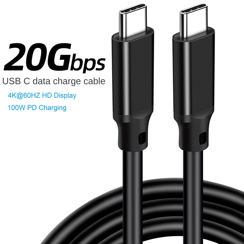 Cable De Datos Tipo C A 20Gbps 100W 5A Carga Rápida USB3.2 Gen2 4K Pantalla Proyección De Vídeo ...