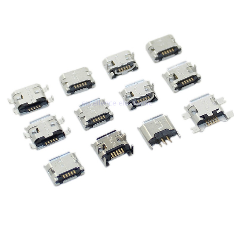 10pcs/lot Micro USB 5 Pines SMT Socket Conector Tipo B Hembra ...