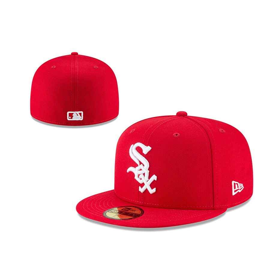 MLB Sombrero Cerrado Gorra De Béisbol Chicago Blanco Sox Pareja Bordado ...