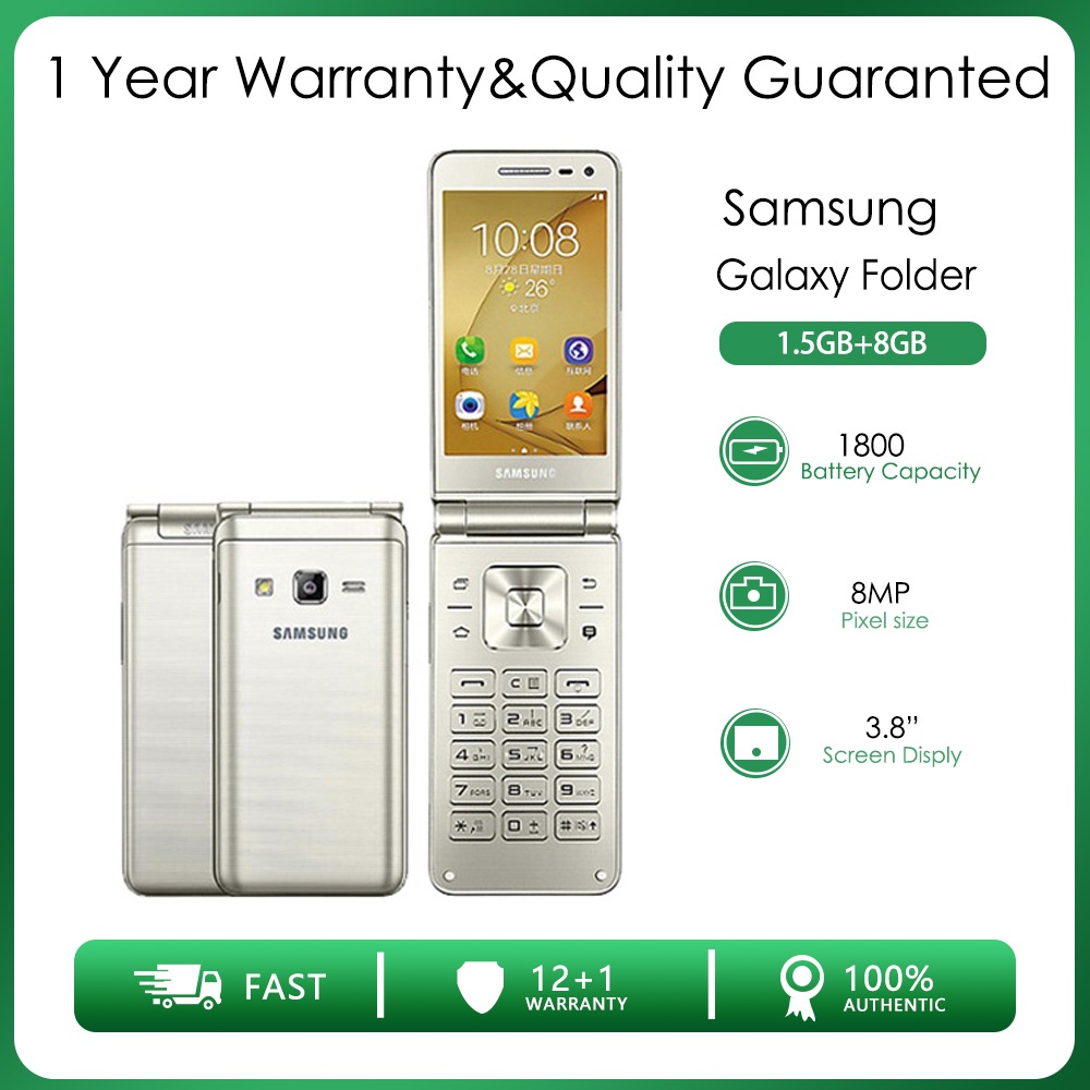 Samsung Galaxy Folder G1600 2016 2GB RAM 16GB ROM Quad Core 2 SIM 8MP 3 ...
