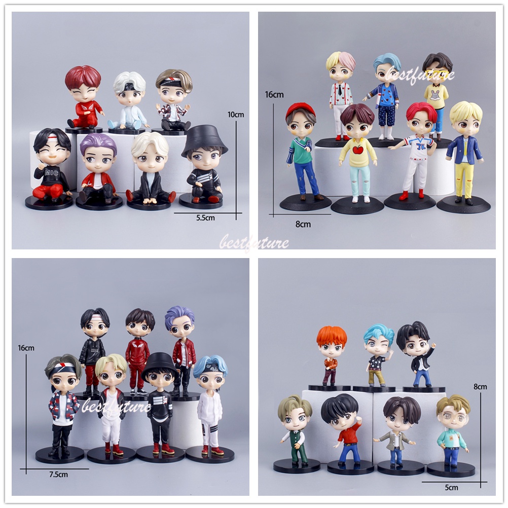 7 Unids/set BTS Figura De Acción Q Versión Bt21 Mcdonalds Figurita Kpop Periférico Adornos Para ...