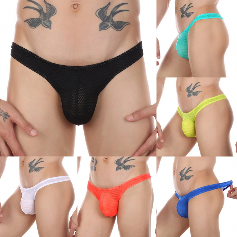 Ropa Interior De Malla Sexy Para Hombres Tanga De Espalda En T Para Ver