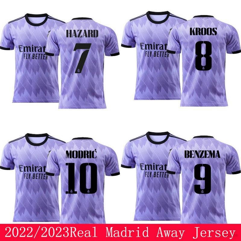 FTB 2022-2023 Camiseta De Fútbol Real Madrid Visitante Benzema Hazard ...